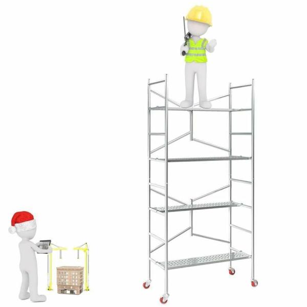 足場 高所作業台 移動足場 ステップ 折りたたみ足場高所移動式 足場用 作業台折りたたみ脚 移動式作業台作業用階段 足場板 脚立 ローリングタワー 組み立て簡単