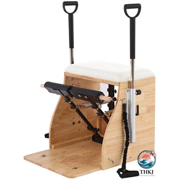 ? 【万能ピラティスチェア】- ピラティスチェアは、シート、ペダル、コラム、スプリングなどで構成されています。 シェイプアップ、筋肉質改善、脂肪減少、リハビリトレーニング、身体の不均衡トレーニングに使用できます。 独自のスプリング交換システ...