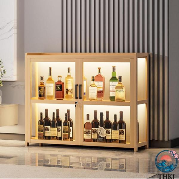 商品名  送料無料！ウイスキーラック ワインラック お酒収納 竹製 アクリルドア ライト付き 三面透明 酒棚   商品説明   ・【透明ドアデザイン】透明なアクリル製のドアはウイスキーラックの中身をはっきりと見ることができ、お気に入りのワイ...