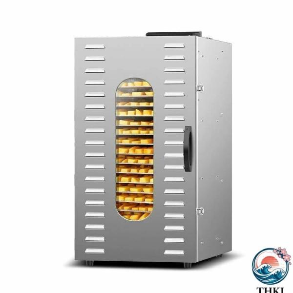 食品乾燥機 フードドライヤー 16段トレイ 30-90℃温度調節 24時間タイマー 1000W 均一乾燥 透明ガラス窓 60Hz 庫内ライト付 ドライフルーツ/