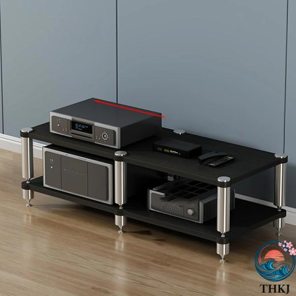 Avラック 積み重ね式オーディオビジュアル機器ラック: このメディアコンソールキャビネットは、オーディオビジュアル機器を積み重ねて収納し、整理するために専門的に設計されています。広々とした多層設計により、各デバイスに専用のスペースが確保され...