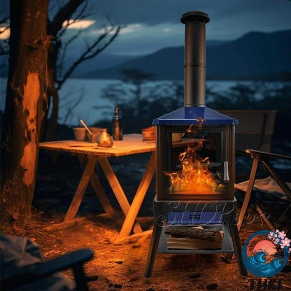 ? 暖房とBBQ調理が一台で実現,薪の燃焼を利用して暖房と料理を同時に可能に。3段階高さ調整グリルで、高温グリルから低温保温まで、あらゆる食材の調理に対応します。? 金網と高耐久素材で安全設計,周囲を金網で囲み火花の飛散を防止。冷間圧延鋼板...