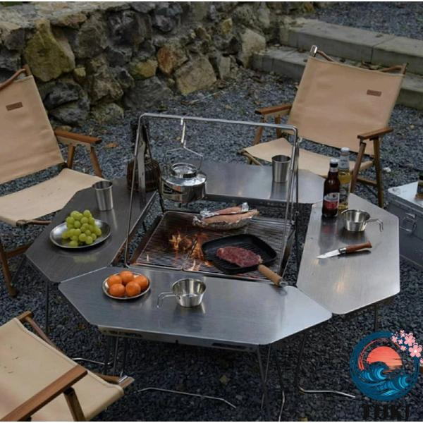 ? 【焚き火モード】シンプルに焚き火を楽しみたい方にオススメなモードです。薪を立てて入れられるので、高く燃え上がる炎で焚き火をお楽しみいただけます。焚き火モードでは、五徳を使いお湯を沸かすことや簡単な調理が可能です。また、複数人で焚き火を囲...