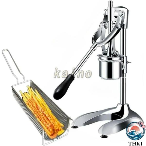 ロングポテトマシン ラスポテト 長いポテトマシンステンレス鋼長いフライドポテトスクイーザープレス長いフライドポテトメーカーポテト12穴プレス長いフライドポ