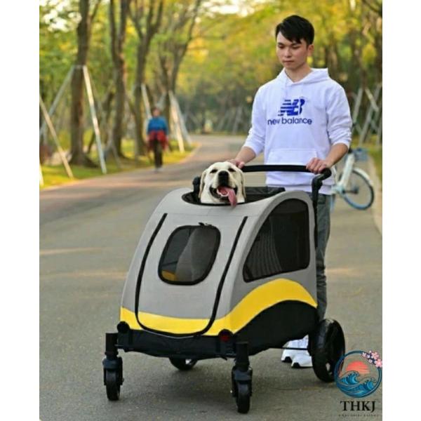 4輪ペットカート ペットカート ペット カート バギー 大型犬 中型犬 多頭 大きめ 折り畳み 頑丈 組立簡単 折りたたみ 犬用ベビーカー 多頭用 四輪 360°回転 介護用 老犬 組み立て簡単 お出かけ 折りたたみ式 旅行 病院 通院 軽...