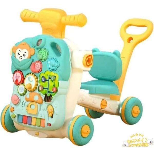 【多機能ベビーウォーカー】：4in1ベビーウォーカーは、4つの形態に切り替えることができ、さまざまな年齢の赤ちゃんの使用に適しており、赤ちゃんの最初の一歩を踏み出すことを促し、体幹の強さ、バランス、抵抗を高めます。 【速度調整可能なホイール...