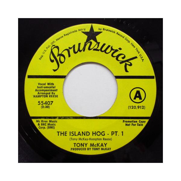 (US/Brunswick-55407/'69 Promo Black Round Logo Lined Yellow Label 45) 米カルト・SOULシンガー「トニー・マッカイ」、Strip(Crypt)社「Jungle Exoti...