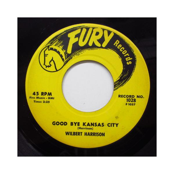 b/w 1960 (US/Fury-1028/’59 Orig.Black Horse Logo Yellow Label 45)ノース・キャロライナ出身天才美声R&amp;Bシンガー「ウィルバート・ハリソン」、'59年大ヒット・カヴァ「K...