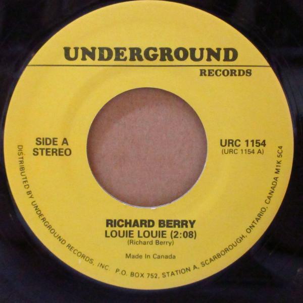 (US-Canada/Underground URC 1154/70's Reissue Black Logo Yellow Label 45) 米国カナダの廉価盤レーベル作の名曲カップリング作。A面は、キングスメン、キンクス他のカヴァ原曲...