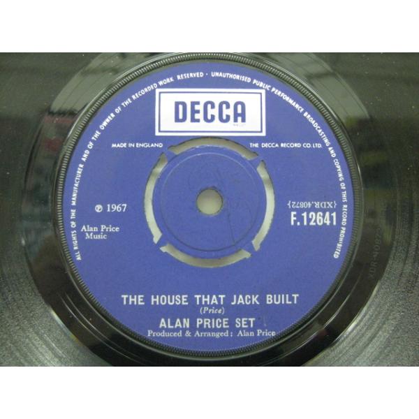 ＊　(UK/Decca F-12641/'67 Orig.Box  Logo Top Blue Label 45)「アニマルズ」在籍でもお馴染み鍵盤奏者でもあるマルチ・アーティスト「アラン・プライス」率いる「アラン・プライス・セット」、'6...