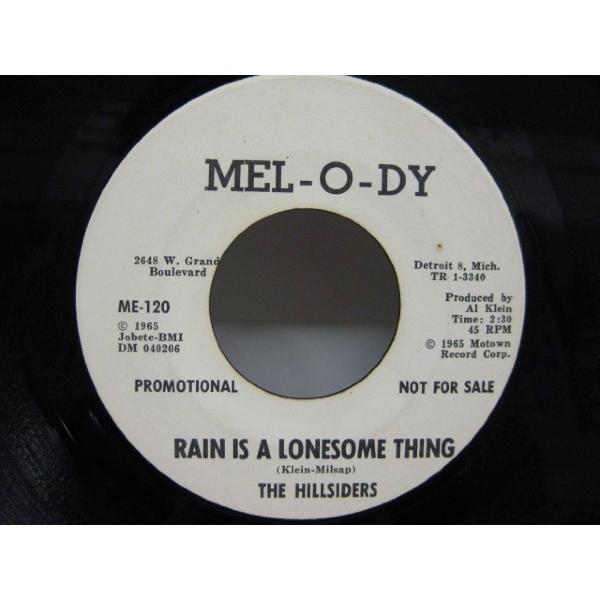 b/w You Only Pass This Way One Time (US/Melody-120/'65 Promo White Label 45)同名英国グループとは別の、米男女混声コーラス・グループ「ヒルサイダーズ」、'65年モータ...