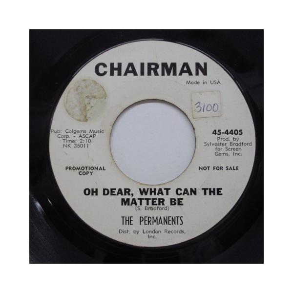 b/w Let Me Be Baby (US/Chairman-4405/'63 Black Block Logo Promo White Label 45)米カルト・ガール・グループ「パーマネンツ」、'63年ミッドテンポ・キュートTEEN...