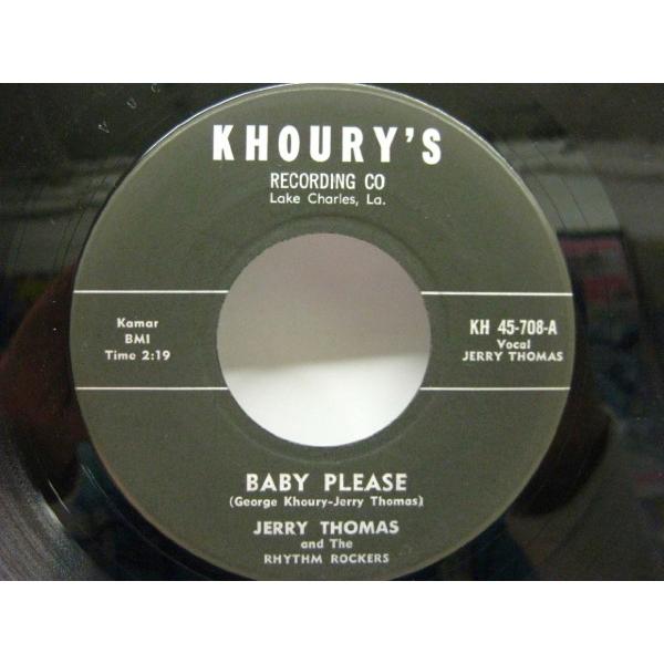 (US/Khoury's-708/'58 Silver Block Logo Black Label 45)ルイジアナ・マイナー・SWAMP・ロッカー「ジェリー・トーマス」、'58年地元マイナーKhoury's社から発表の、ホーン＆パンピン...