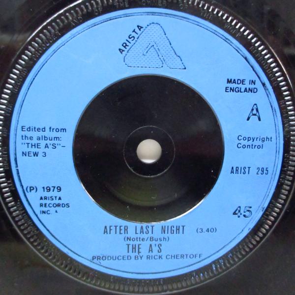 b/w Teenage Jerk Off (UK/Arista  ARIST 295/'79 Orig.Blue Plastic Label Flat Centre 7") フィーリー・パワーポップの人気バンド、「ジ・エーズ」'79年のパン...