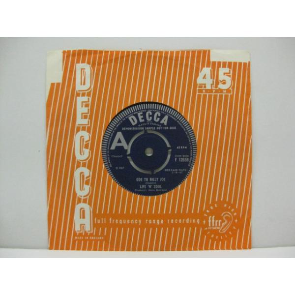 (UK/Decca F-12659/'67 Round Logo Top， DEMO "A" Credit Blue Label Round Center 45＋CS)英カルト・サイケ・ポップ・バンド「ライフ＆ソウル」、'67年発売の「ボビ...