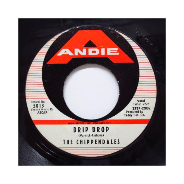 (US/Andie-5013/’59 Orig.Color Label 45)シングル2枚のみの短命だったと思われるマイナー・ロッキングループ（デュオ？）「チッペンデイルズ」、Buffalo Bop社「Tattle Tale」収録でも知られ...