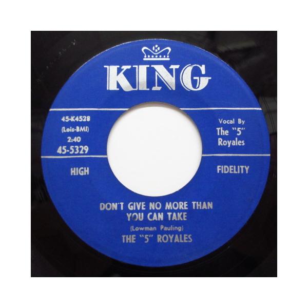 b/w I'm WIth You (US/King-5329/'60 Orig.Crown Logo Blue Label 45) '50年代初頭から異色のジャンプ・DooWopスタイルで活躍した事で有名な、ノース・キャロライナ出身R&am...