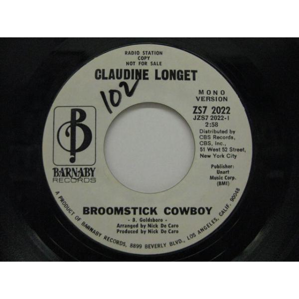 (US/Barnaby ZS7-2022/'70 Side Logo PROMO White Label MONO/STEREO Version 45)ウイスパーリング・ボイス歌姫「クローンディンヌ・ロンジェ」、'70年発表、天才ニック・デ...