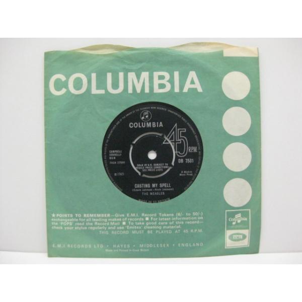 ＊　(UK/Columbia DB-7531/'65 Orig.Sulver Logo Black Label 45＋CS)英マンチェスターR&amp;Bビート・バンド「Measles」、'65年英コロンビア社からのデビュー作で、「ジョニー...