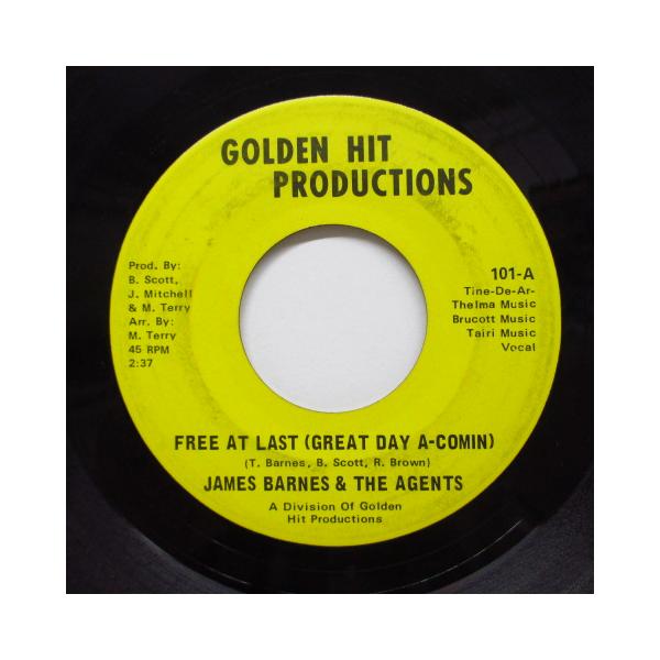 b/w  Free At Last (US/Golden Hit-101/ 60's Black Block Logo Yellow Label 45)'67年名曲「Baby Please Come Back Home」で有名なデトロイトS...