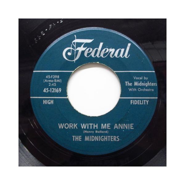 (US/Federal-12169/'55 2nd Press Script Logo Green Label 45)天才美声「ハンク・バラード」が率いたデトロイトR&amp;B/Doowopグループ「ミッドナイターズ」、'54年名門フェデ...