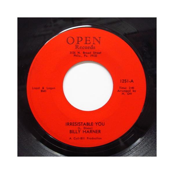 (US/Open-1251/'68 Black Logo Red Label 45)'67年ヒット名曲「サリー・セイイン・サムシング」で有名な、N.J.出身ブルー・アイド・ソウル・シンガー「ビリー・ハーナー」、'68年発表の、充実ホーン入り...