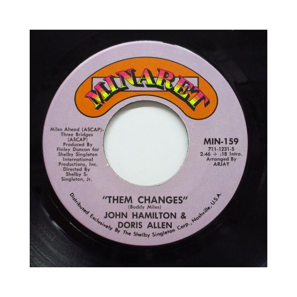 b/w Bright Star (US/Minaret-159/'70 Orig.Color Round Logo Purple Label 45)名門SSS Int'l社在籍マイナー男女SOULシンガー「ジョン・ハミルトン」と「ドリス・ア...