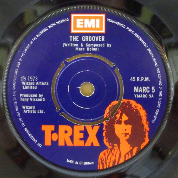 b/w「Midnight」 (UK/EMI MARC-5/'73 Orig.M.Bolan Picture Blue Paper Label Round Center 7"＋T.Rex CS) 「マーク・ボラン/T.レックス」、'73年魁漢...