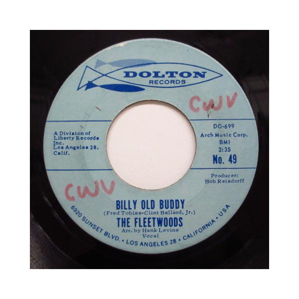 b/w Trouble (US/Dolphine-49/'62 Orig.Logo Top Light Blue Label 45) 59年デビュー大ヒット「Come Softly To Me」で有名な、米ワシントン男女混声白人ポップ・コー...