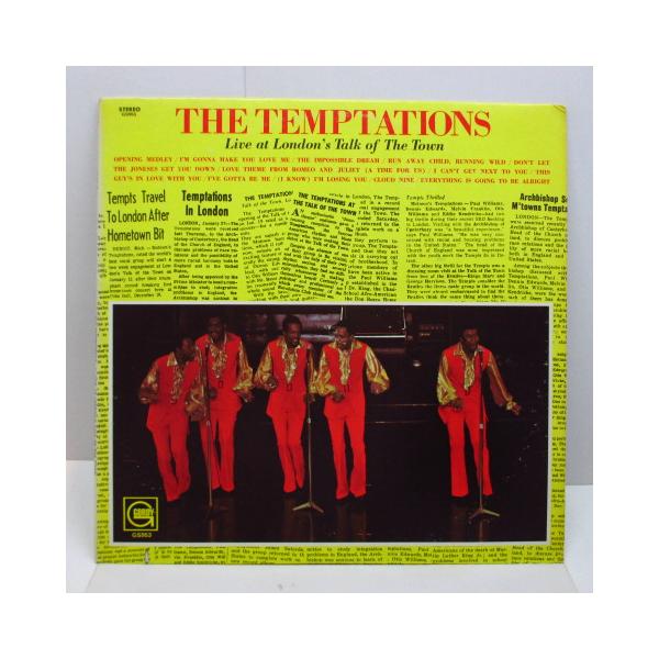 (US/Gordy G-964L/'72 Orig.Yellow Arrow Logo Purple Label STEREO LP)  モータウン（ゴーディ）社看板グループ「テンプテーションズ」、'70年全12曲入り名作ロンドン・ライヴ・...