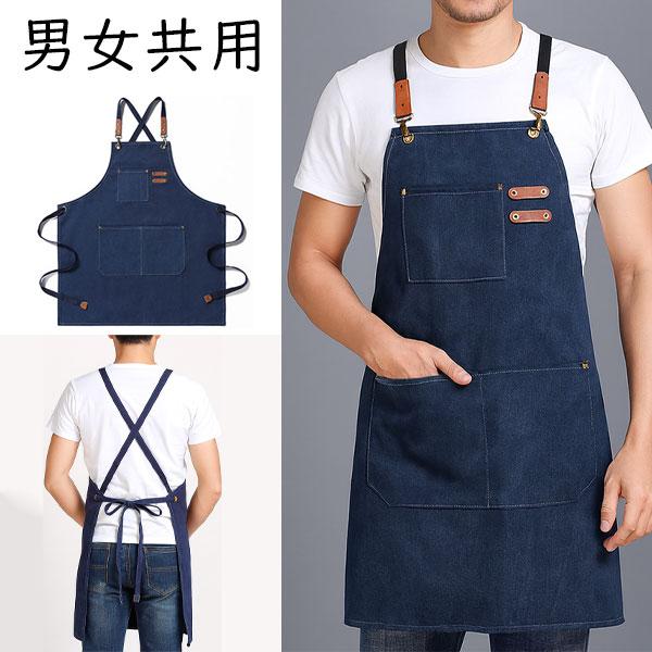 頑丈なキャンバス素材を使用したエプロンメンズ レディース 共に使える男女兼用タイプリベットやポケットをおしゃれに配置しておりカフェ ガーデニング ワークエプロンはもちろん保育士 DIY作業用にもオススメですサイズはヒモで無段階に調節できるの...
