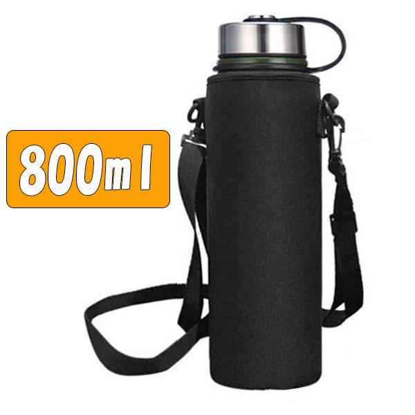 キズ防止や保温効果の高いネオプレン素材の水筒カバーです肩掛けできるストラップ付きストラップは取り外し可能です600ml 750ml 800ml 1000ml サイズさえ合えばペットボトルや容量違いの水筒でも装着可能です水筒ケース 水筒ホルダー