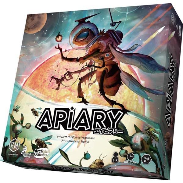 タイトル原題：Apiaryプレイ人数：1-5プレイ時間：60-90対象年齢：14-ゲームデザイナー：Connie Vogelmann日本販売メーカー：アークライト人類なき未来で進化したミツバチたちを〓栄に導け！『ウイングスパン』『サイズ』の...