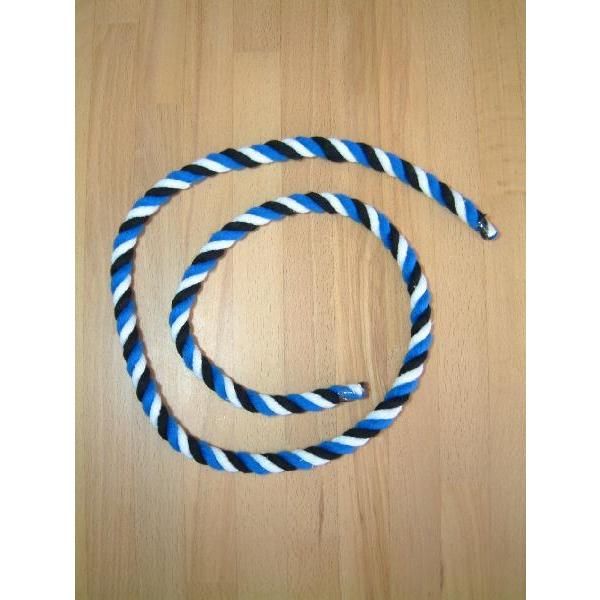 ねじり紐 青黒白 頭飾り ねじり鉢巻き 阿波踊り用品 お祭り用品■サイズ　長さ：約97cm■素材　綿 100％■カラー　青×黒×白阿波踊りに使用する、頭の飾り物です。阿波踊りに限らず、全国のお祭り、イベント等でもご使用頂いております。