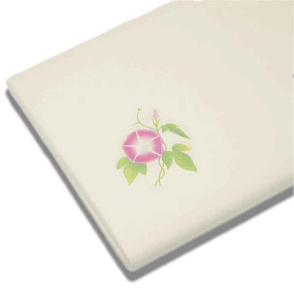 ワンポイントで朝顔の絵があしらわれているお洒落な懐紙です。■内容：30枚×2帖■サイズ：14.5ｃｍ×17.5ｃｍ■発売元：利休懐紙本舗蛍光染料、ホルマリン溶出せず