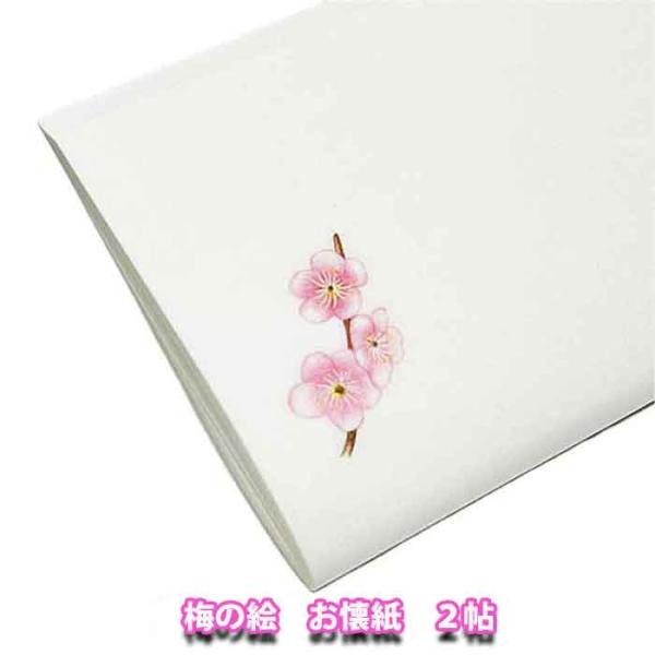 綺麗な梅の絵がワンポイントで入っているお洒落な懐紙です。■商品名：花模様　利休懐紙■内容：３０枚×２帖■サイズ：14.5ｃｍ×17.5ｃｍ■発売元：利休懐紙本舗蛍光染料、ホルマリン溶出せず
