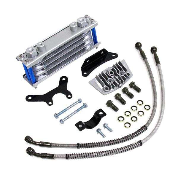 オーバーヒート気味な車両にいかがですか！？４段オイルクーラーの出品になります。★モンキーゴリラ・ダックスなどに最適なアルミ製4段コアオイルクーラーです。商品の取り付けや適合に関しましてはサポートしておりませんので、あらかじめご了承ください。...