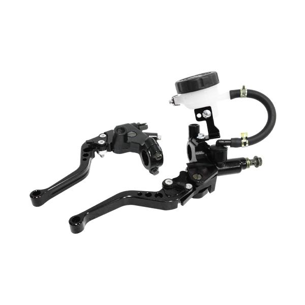 マスターシリンダー レバー セット GSR400 GSX-R750 GPZ400R横型ピストンレバー、シリンダーキャップはアルマイト仕上げブレーキ/クラッチスイッチ付レバーアジャストは6段階調整可能【サイズ】ブレーキマスターシリンダーピスト...