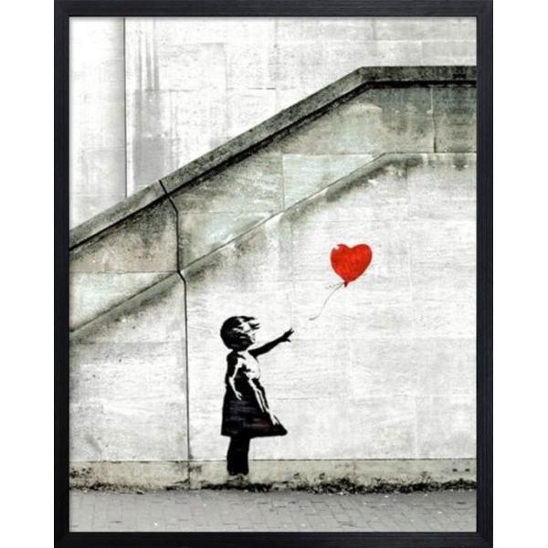 Banksy（バンクシー） ブリストル, UK出身。世界各地にゲリラ的にグラフィティを残すストリートアーティスト。<br>バンクシーの代表作「Girl with Balloon」（風船と少女）です。「Red Balloon」「G...
