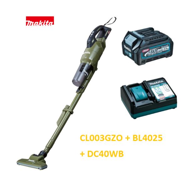《本体+2.5Ahバッテリー+充電器》マキタ　40V 充電式クリーナ形式：CL003GZO / サイクロン一体式ボデーカラー：オリーブ《標準セット内容》(1)本体　×１台(2)バッテリー（2.5Ah）　BL4025　×　1本(3)充電器 　...