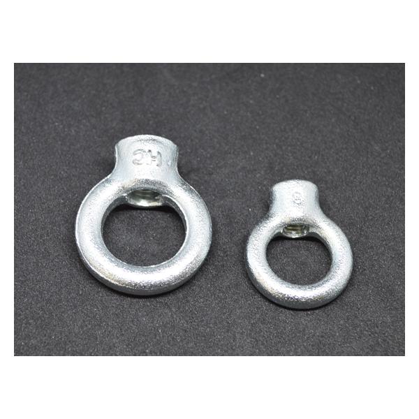 鉄亜鉛メッキ製　アイナット 市販品の販売です。頭部がリング形状になっているナットです。リング部分にはワイヤーやロープなどを通して物を吊り上げたり、チェーンなどを引っ掛けたりするのに使用されます。【注文方法】サイズにより単価が変わります。サイ...