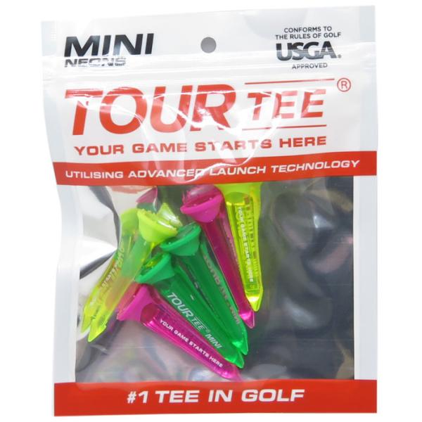 ツアーティー ミニ ネオン TOUR TEE MINI T-491TOUR TEEのネオンカラーシリーズ。カップ部分にゴム素材を使用することにより抵抗を減らし、飛距離と安定した方向性に貢献。ティー先端部分の突起状の爪は、ショット後にティーの...