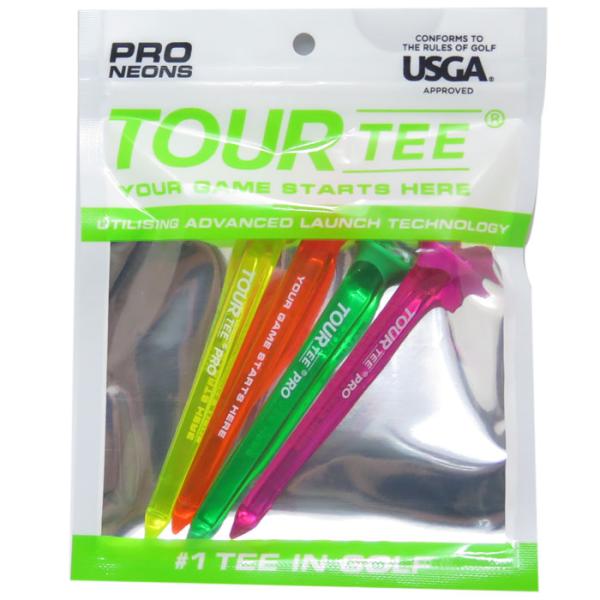 ツアーティープロ ネオン TOUR TEE PRO T-489TOUR TEEのネオンカラーシリーズ。カップ部分にゴム素材を使用することにより抵抗を減らし、飛距離と安定した方向性に貢献。ティー先端部分の突起状の爪は、ショット後にティーの飛び...
