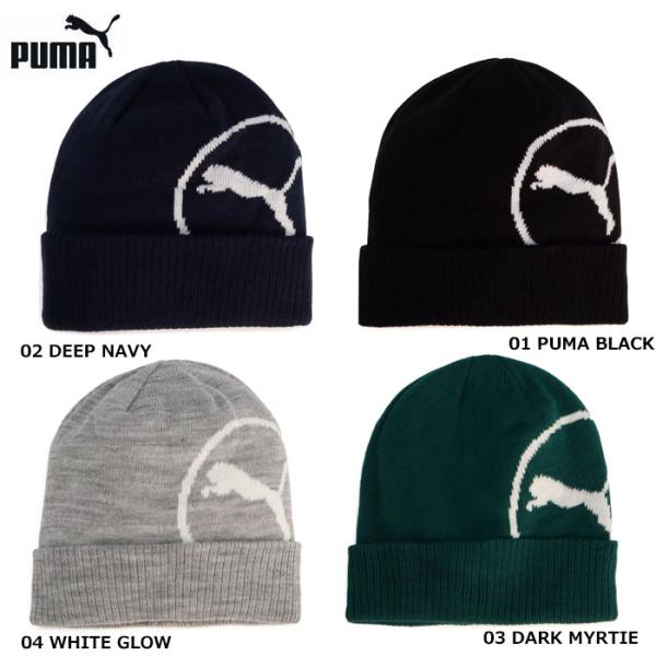 PUMA 026045 プーマ FOG サークル キャット ビーニー折り返しのリブニット構造サイドにPUMAのサークルキャットを配置したビーニー素材：本体:アクリル100％カラー01 PUMA BLACK02 DEEP MAVY03 DAR...