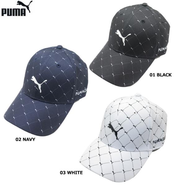 PUMA プーマ 026703　W キャット アーガイル AOP キャップ ウィメンズPプーマキャットロゴを全体に散りばめた総柄をあしらったゴルフキャップ素材：ポリエステル100%サイズ：OSFA（54〜57cm）カラー：01 BLACK0...