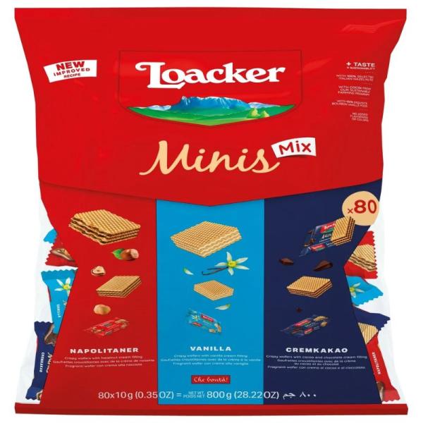 ローカー ミニーズ アソート 80個商品の特徴◆コストコ限定！80個入り◆気軽なミニサイズのウエハースが3種類の詰め合わせ（ヘーゼルナッツ・バニラ・クリームカカオ）◆着色料・保存料・香料・水素添加油脂は一切、使用しておりません。◆ローカー独...