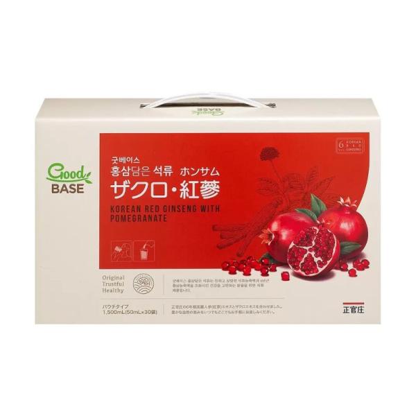 正官庄 ザクロ・紅蔘 50mL X 30包商品の特徴◆50ml x 30袋(10袋 x 3箱)◆１日あたり１袋目安◆６年根高麗紅蔘、ザクロエキス配合◆すっきりとした味わいで飲みやすい◆程よい酸味ですっきり飲みやすい◆1日のはじまりや運動の後...