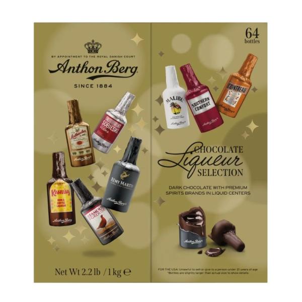 商品の特徴※注意：本製品はお酒が入っております。お子様や、アルコールに弱い方、妊娠・授乳期の方、運転をされる方はご遠慮ください◆世界の名酒を使用したボトル型リカーチョコレート（リカーボンボン）◆8種類・各8個、計64個入り◆デンマーク/ポー...