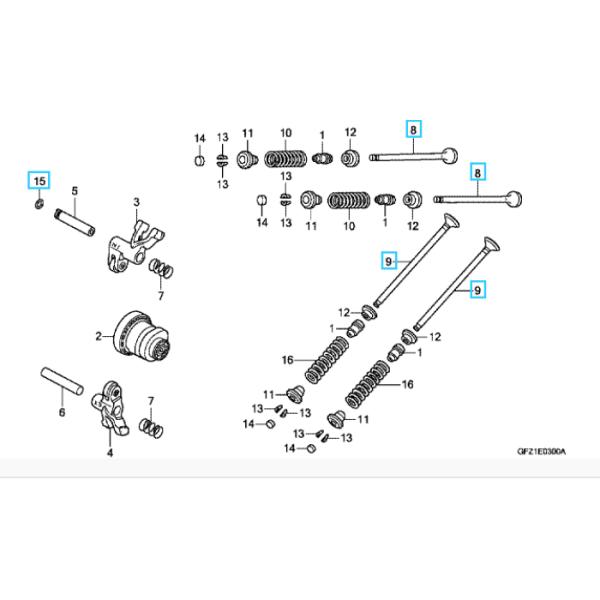 ホンダ HONDA   バルブ、インレット+エキゾースト+OリングGYRO Canopy　TA03　5点セット14711GEV760　ハ゛ルフ゛，インレツト 　個数：214721GFZJ00　ハ゛ルフ゛，エキソ゛ースト　個数：2 91362...