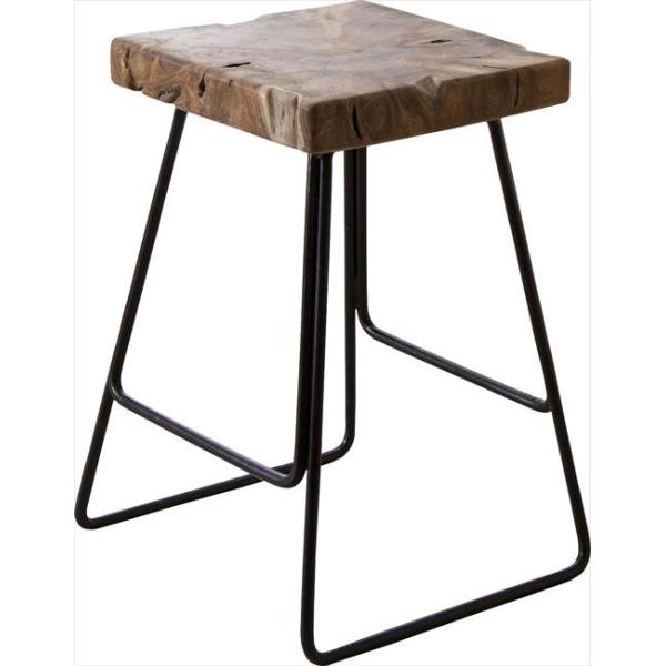 東谷 あづまや  【4985155184781】 TTF-903C スツール黒いフレームにデザイン性を持たせ、味わい深いチークの無垢材と組み合わせたスツール＆サイドテーブル。チーク材そのものの形や質感を最大限に活かし、ひとつとして同じものが...